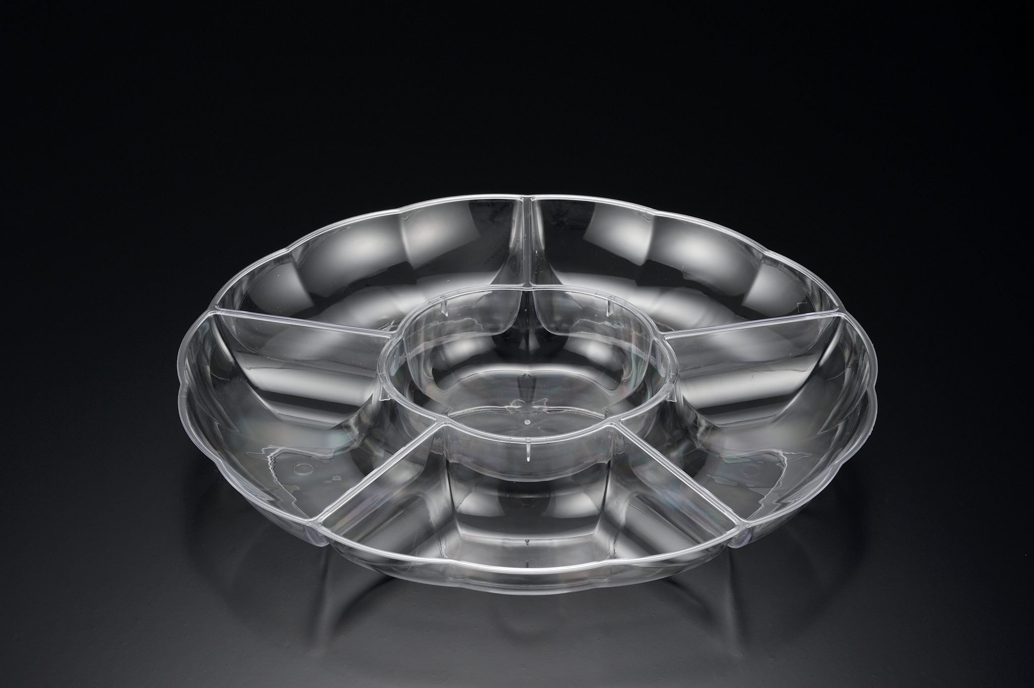 355mm Clear Round Divider Tray - Partyware Pty Ltd