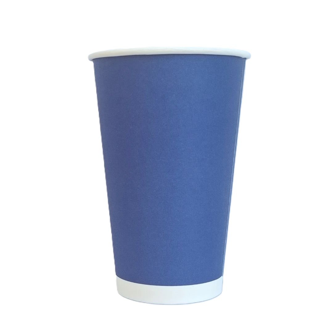 450mL FSC PLA Blue Single Wall Paper Cup Pk15 - Partyware Pty Ltd