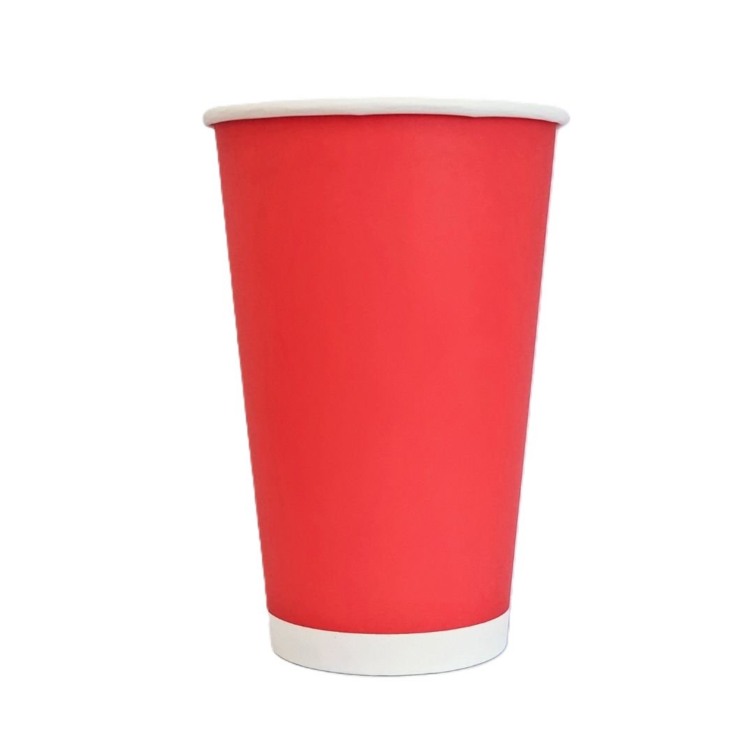 450mL FSC PLA Red Single Wall Paper Cup Pk15 - Partyware Pty Ltd
